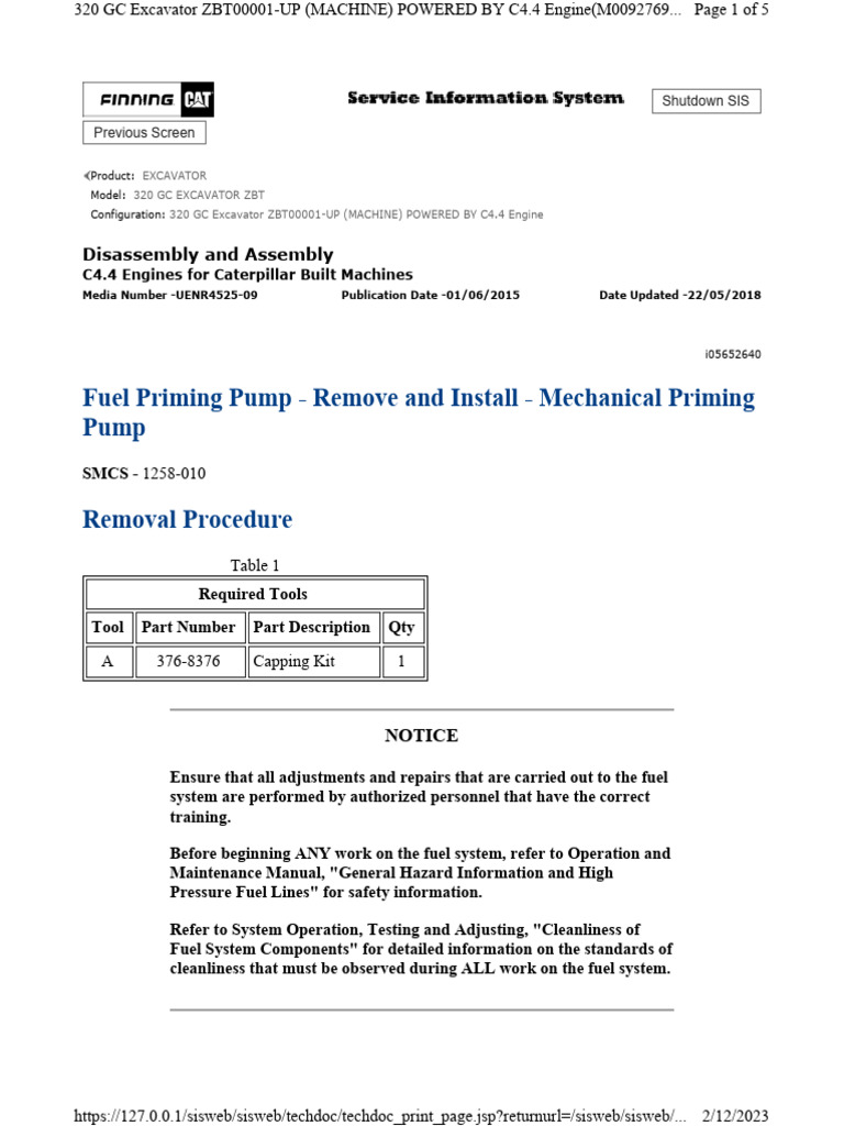 001 Fuel Priming Pump - Remove and Install - Mechanical Priming Pump ...