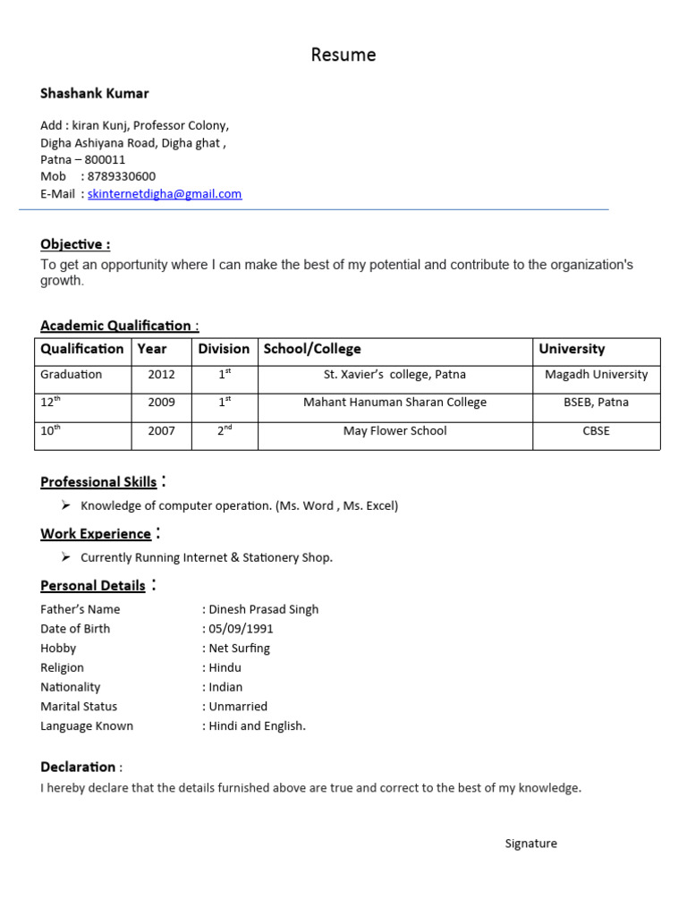 Shashank Resume | PDF