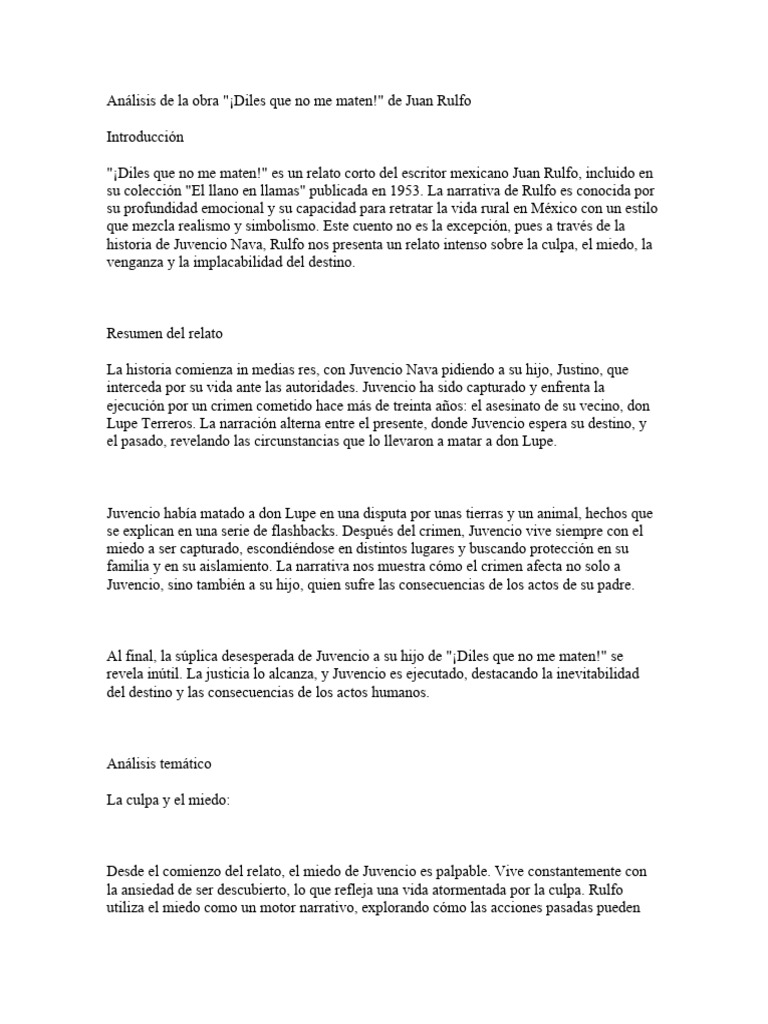 Análisis de "¡Diles que no me maten!" | PDF | Romanticismo