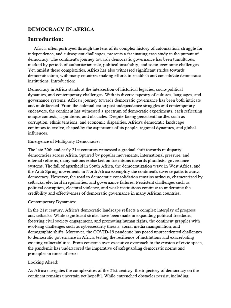 Democracy in Africa | PDF | Political Ideologies | Democracy