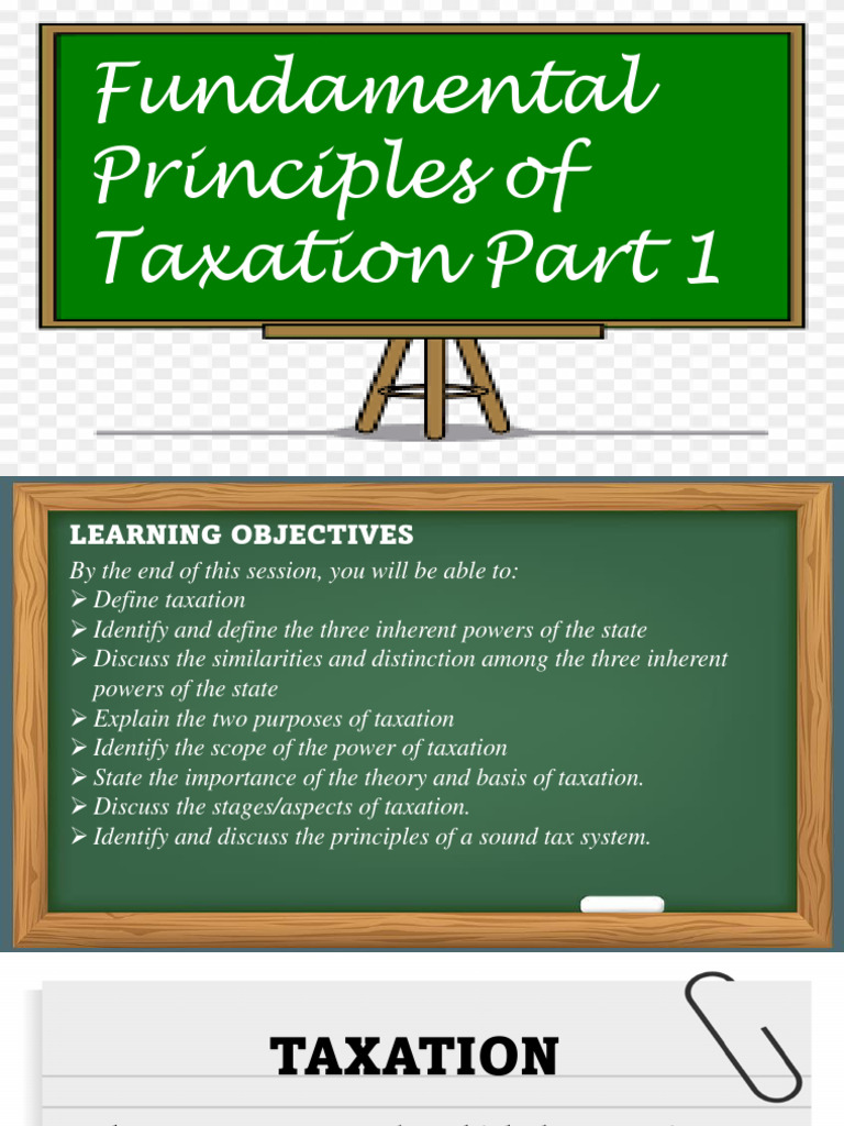 Principles of Taxation Part 1 | PDF | Taxes | Just Compensation
