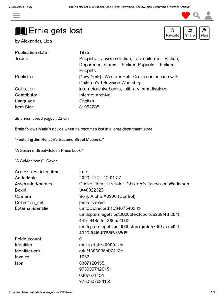 Ernie Gets Lost | PDF