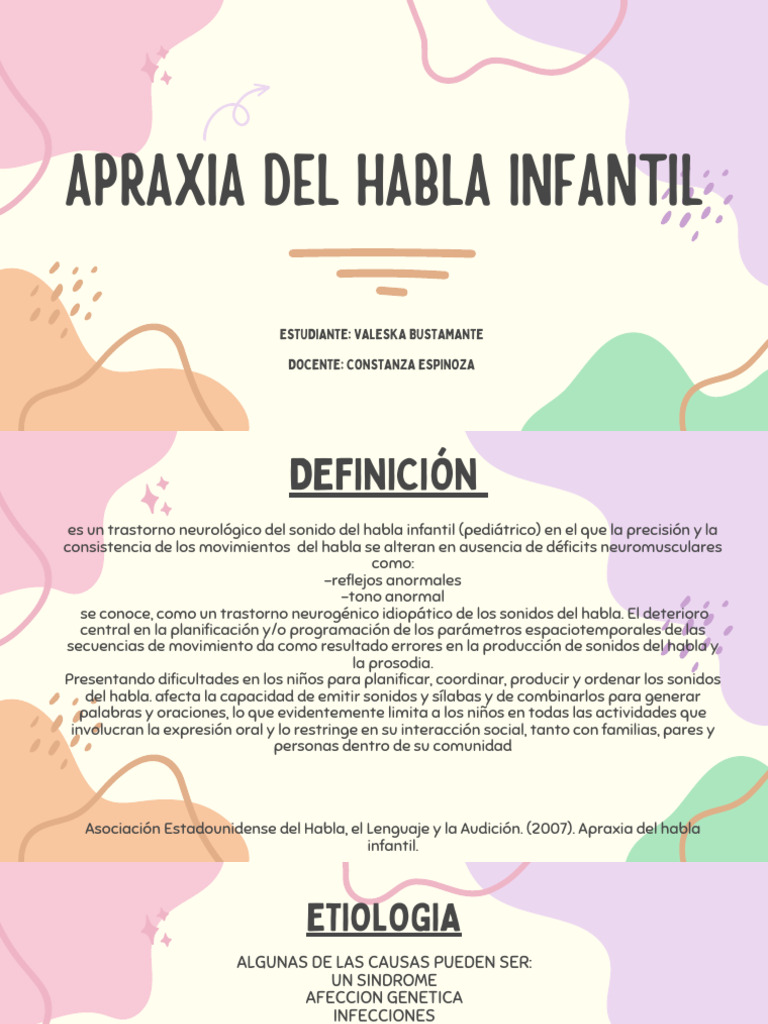 Apraxia Del Habla Infantil | PDF | Enfermedades y trastornos humanos ...