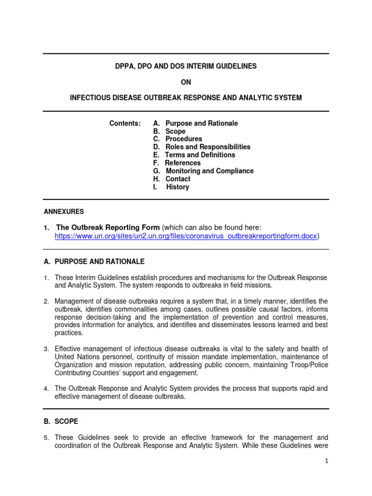 UN Field Mission Outbreak Guide | PDF | Public Health | Information