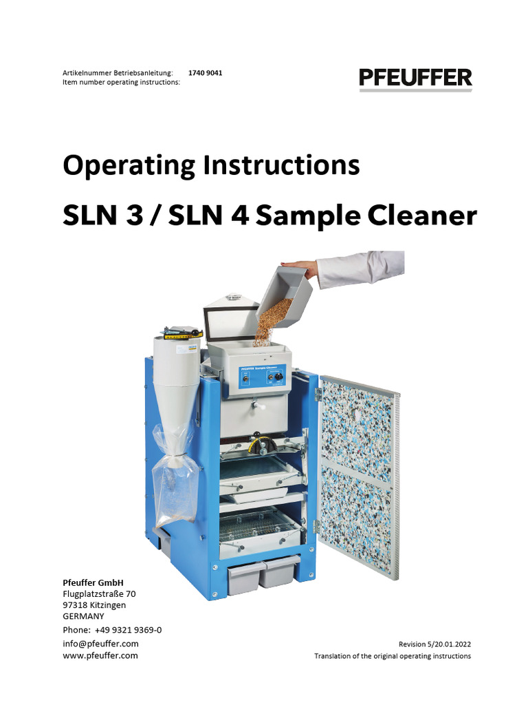 SLN 3/4 Sample Cleaner Manual | PDF | Safety | Mains Electricity