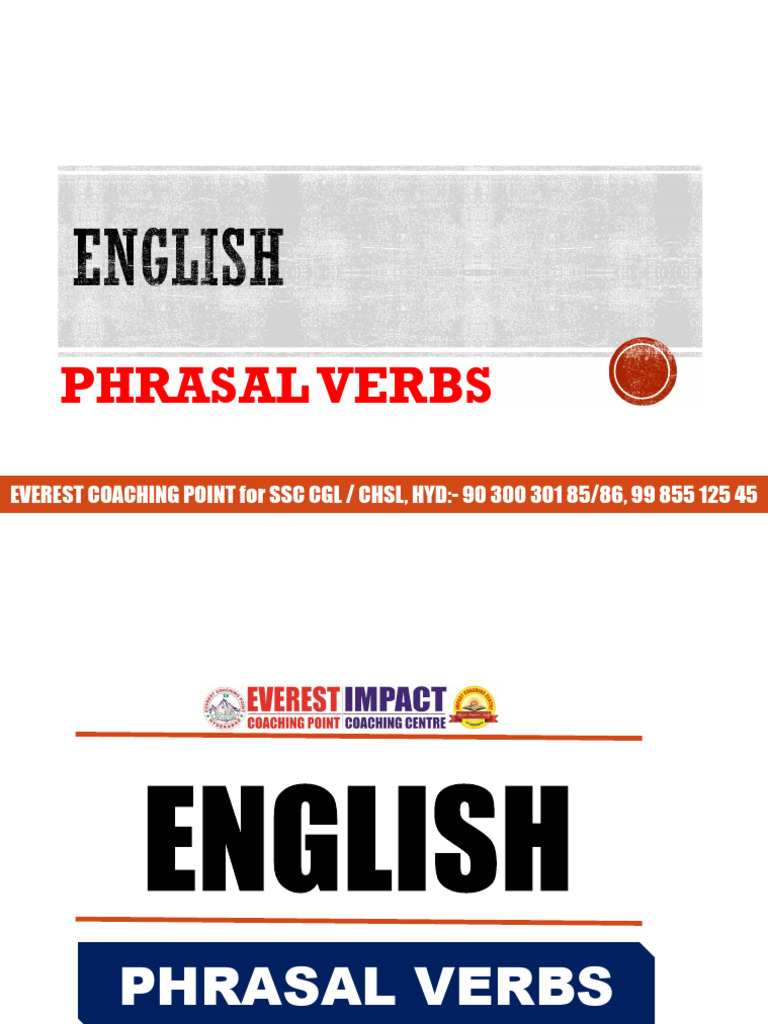 Phrasal Verbs Guide for SSC Exams | PDF | Verb