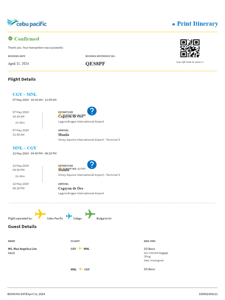 MNL Plane Tickets - Angie | PDF | Payments | Aviation