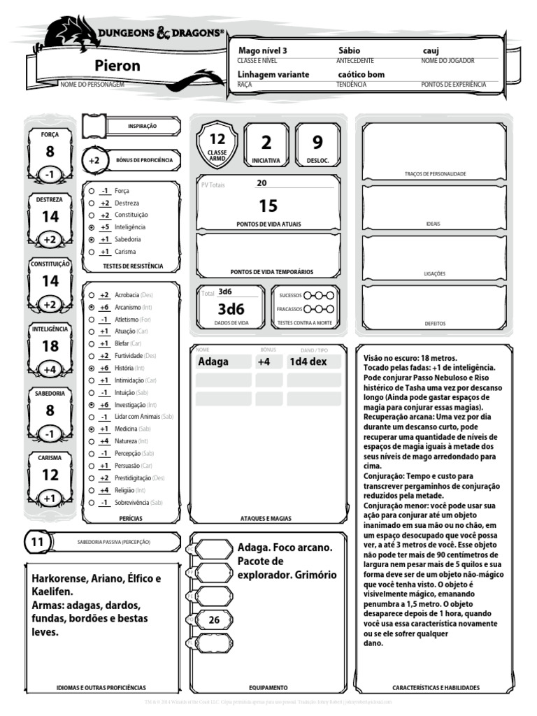 Ficha do Pieron | PDF