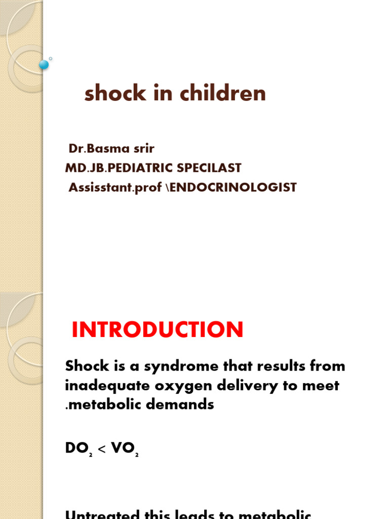 Shock in Children | PDF | Shock (Circulatory) | Medical Specialties