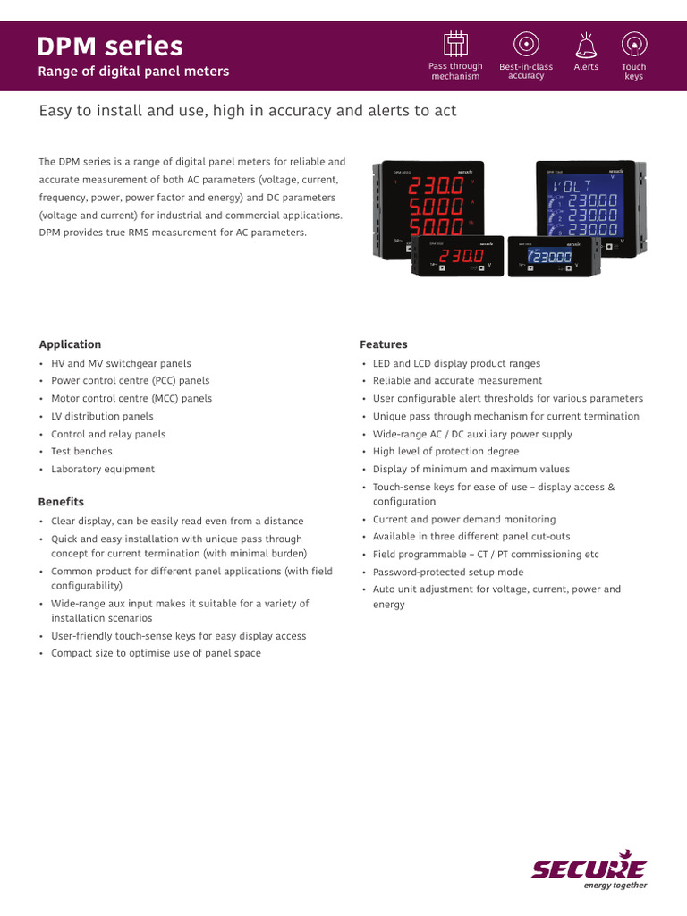 secure-e300-kwh-energy-meter | PDF | Voltage | Electronics