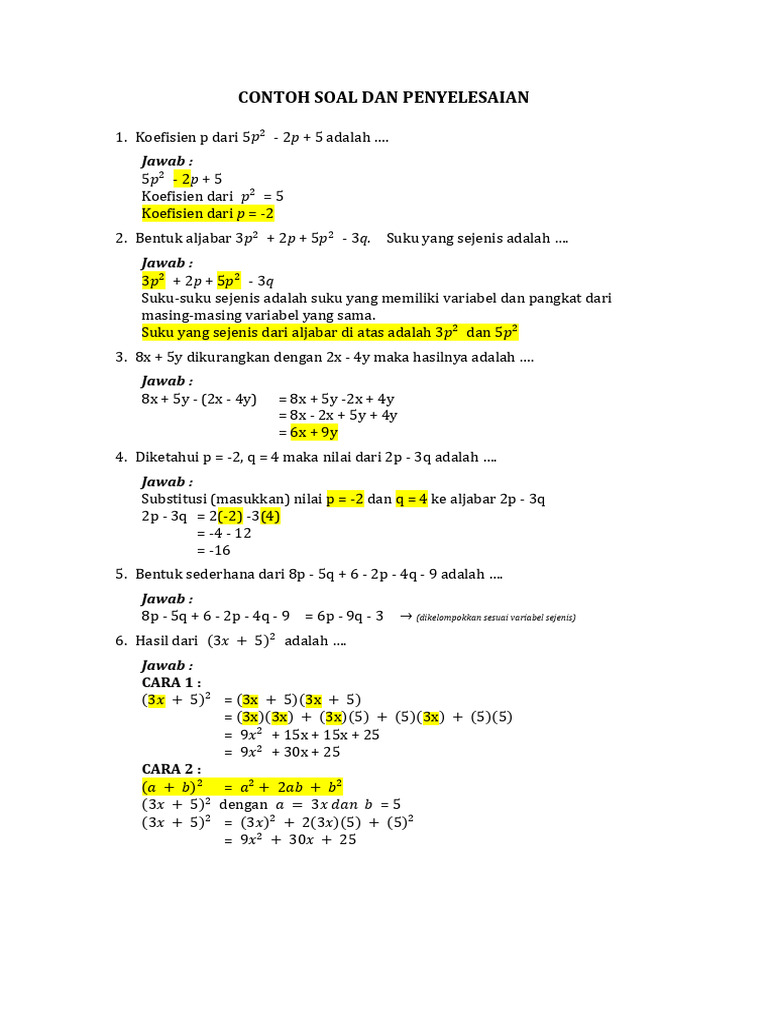 Contoh Soal Pat Matematika | PDF