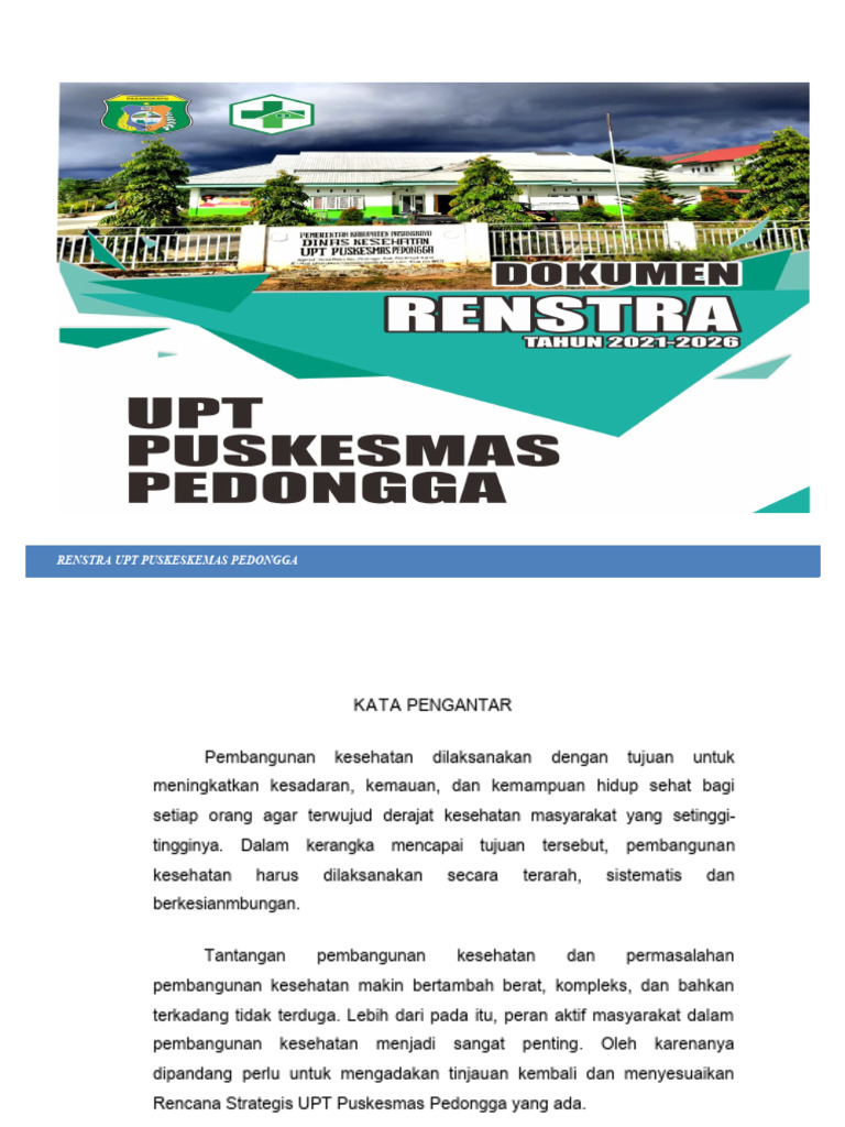 Renstra Blud PKM Pedongga | PDF