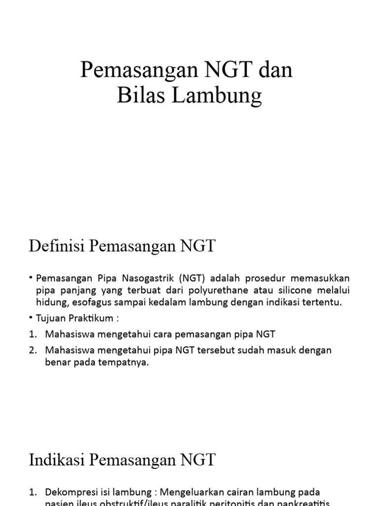 Pemasangan NGT | PDF