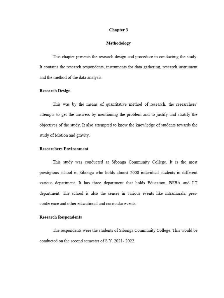 Chapter 3 Method | PDF | Questionnaire | Statistics