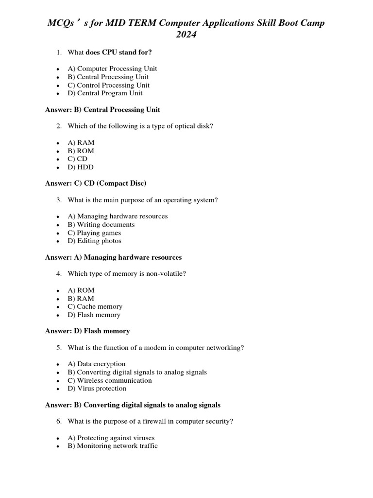 MCQS Mid Term | PDF | Microsoft Word | Computer Data Storage MCQS Mid Term | PDF | Microsoft Word | Computer Data Storage