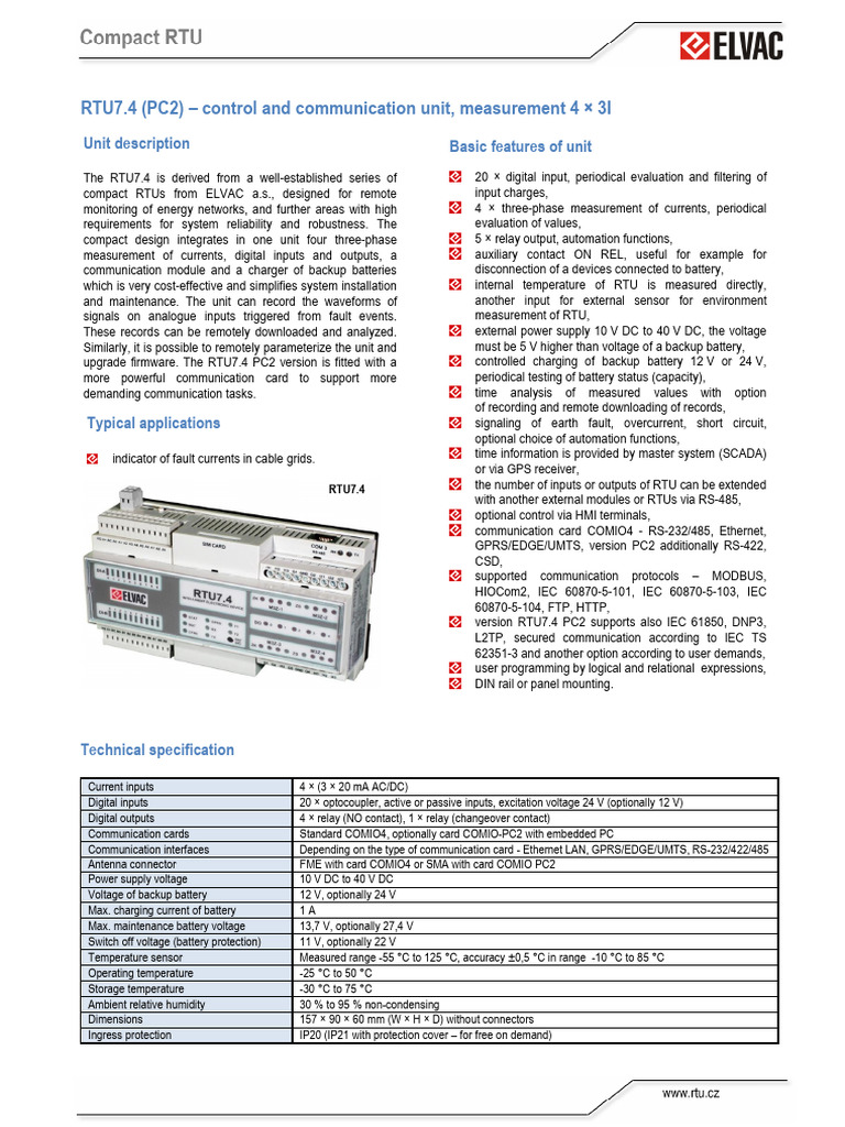 Compact RTU en | PDF | Power Supply | Programmable Logic Controller
