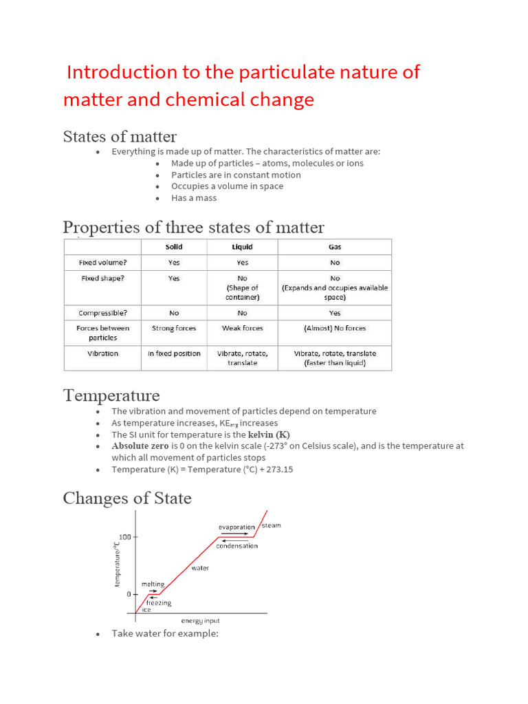 1 - Nature of Matter and Chemical Change | PDF | Atoms ...