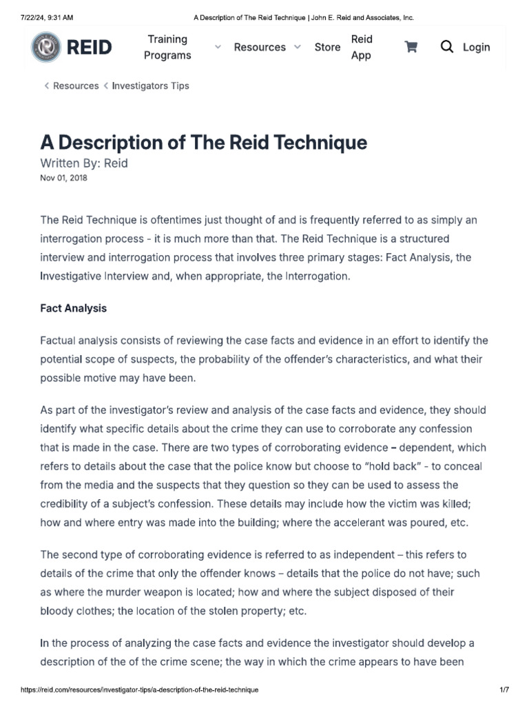 Reid Technique | PDF