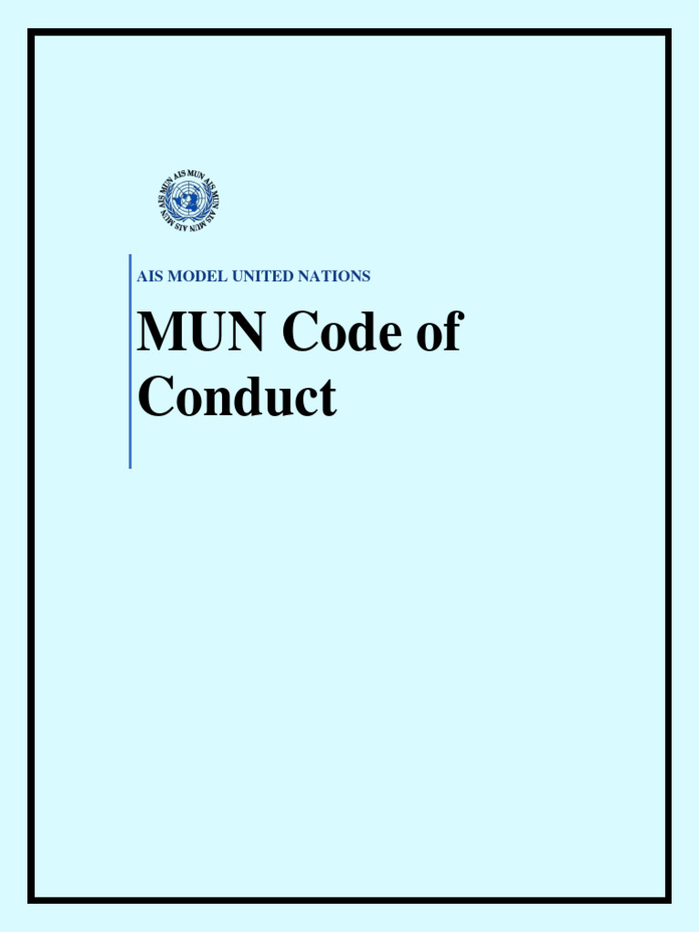 MUN Code of Conduct | PDF | Clothing | Softlines (Retail)