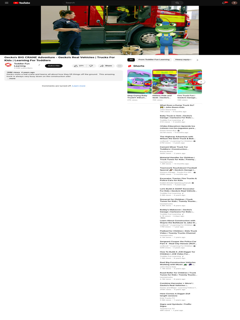 Gecko's BIG CRANE Adventure - Gecko's Real Vehicles - Trucks For Kids ...