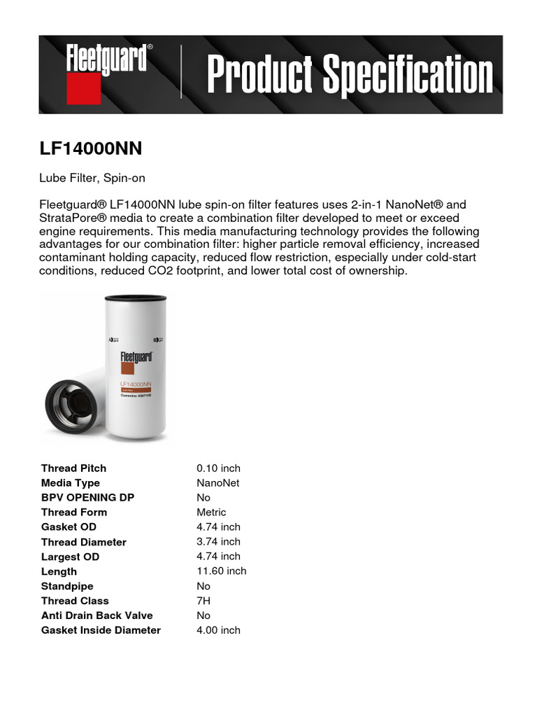 Product Specification - LF14000NN | PDF