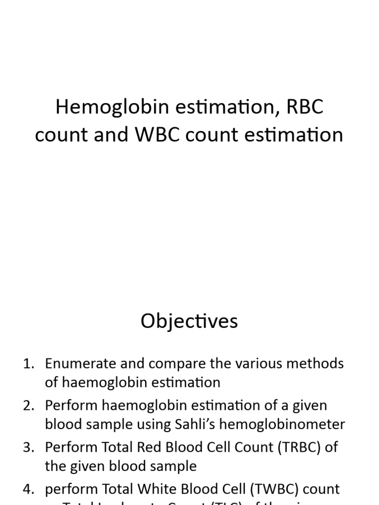 Hematology Lab Techniques Guide | PDF | Hemoglobin | Red Blood Cell