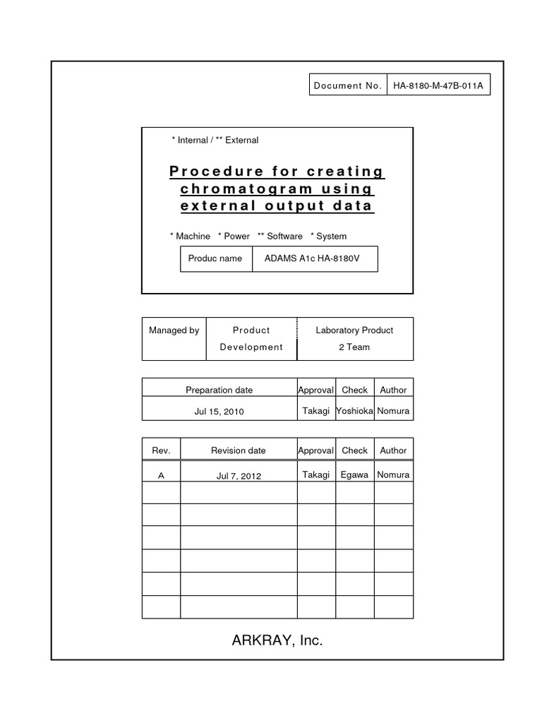 HA-8180V Procedure For Creating Chromatogram Using External Output Data ...