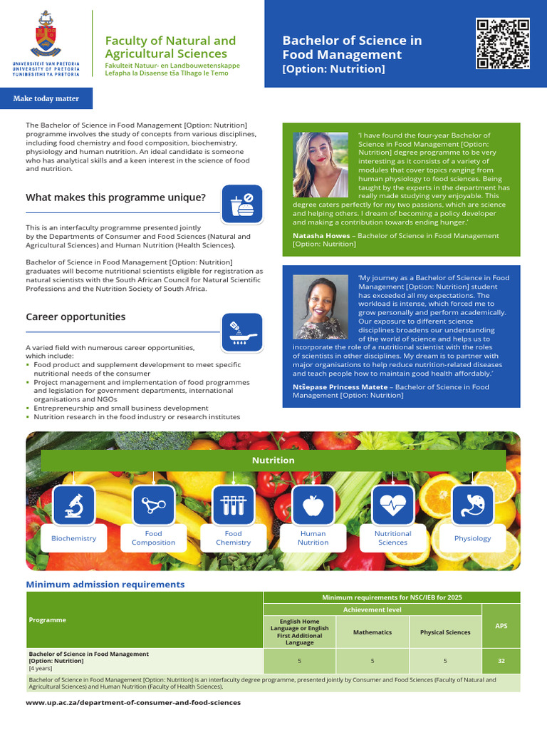 Bachelor of Science in Food Management - Option Nutrition - zp247940 ...