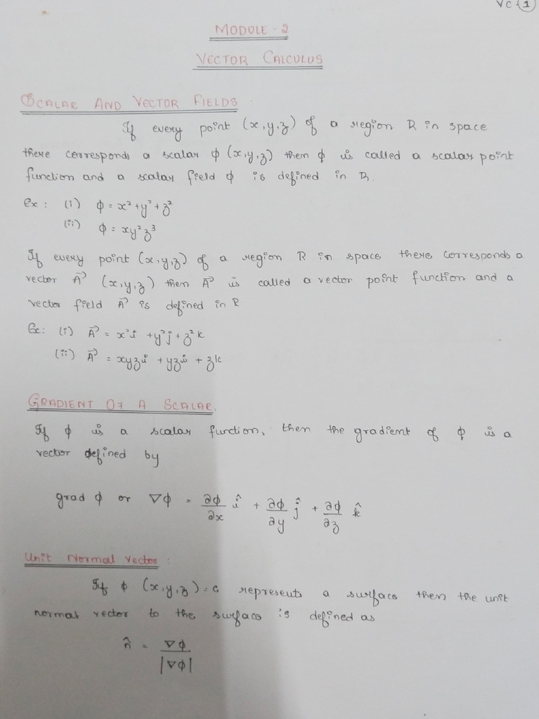 Module-2 Vector Calculus | PDF | Differential Topology | Mathematical Analysis