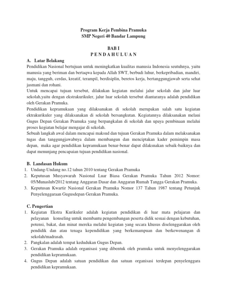 Program Kerja Pembina Pramuka | PDF