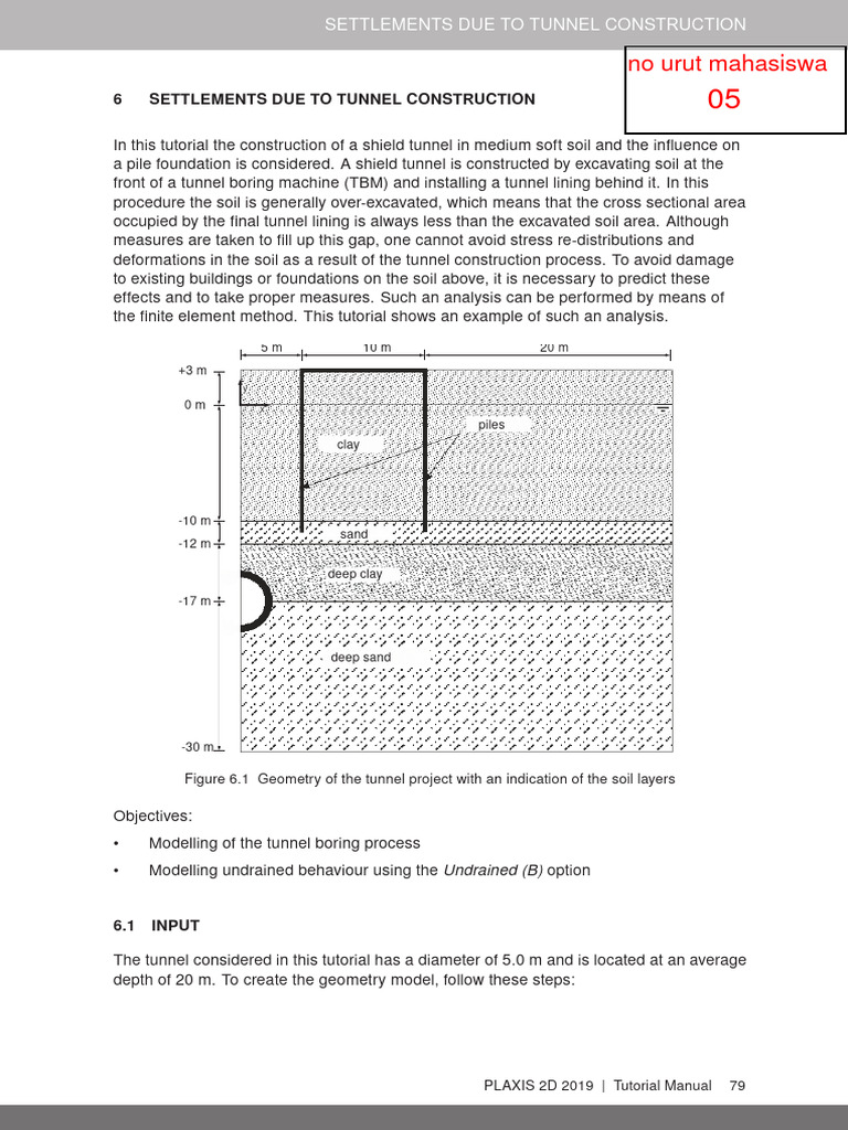 Extracted Pages From Soal Ujian APLIKOM Plaxis | PDF | Tunnel | Deep Foundation