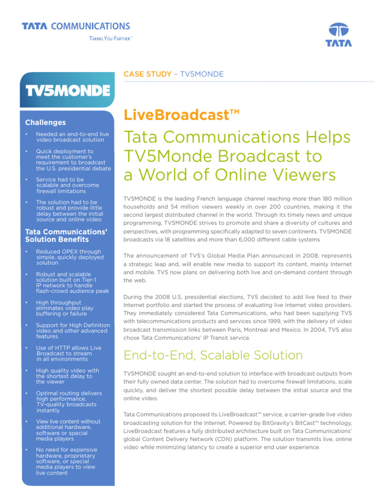 Tatacase-Tv5monde Study3.4-X1a | PDF | Streaming Media | Internet