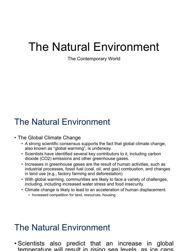 The Natural Environment | PDF | Climate Change | Deforestation
