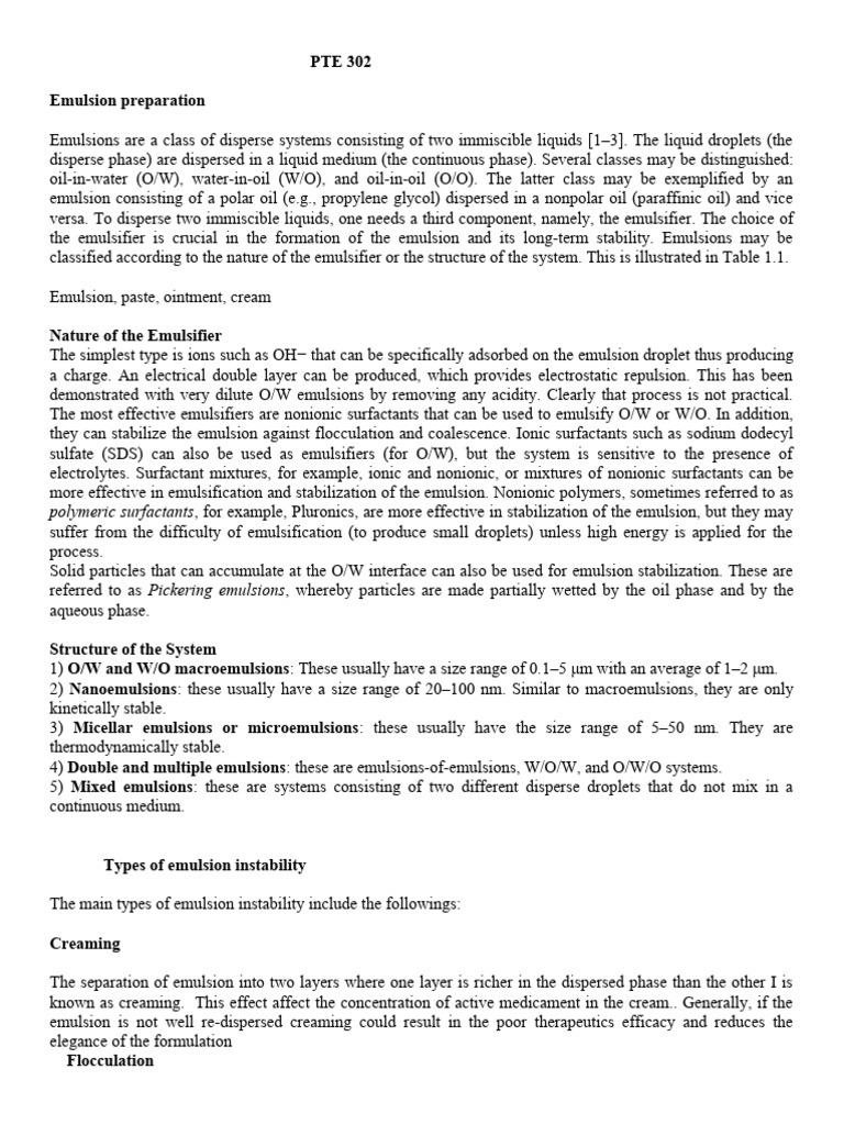 Cream - Ointment Paste - PTE 301 | PDF | Emulsion | Topical Medication