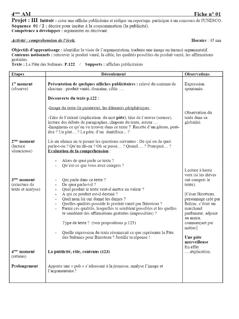 Fiche 4am | PDF