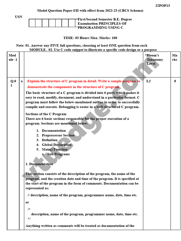 22pop13 Important Q-Ans | PDF | Pointer (Computer Programming) | Integer (Computer Science)