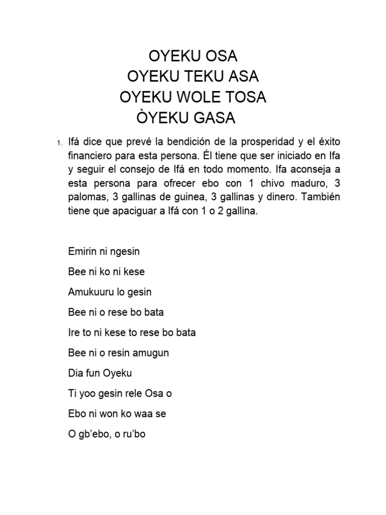 10 Oyeku Osa | PDF | Religión étnica