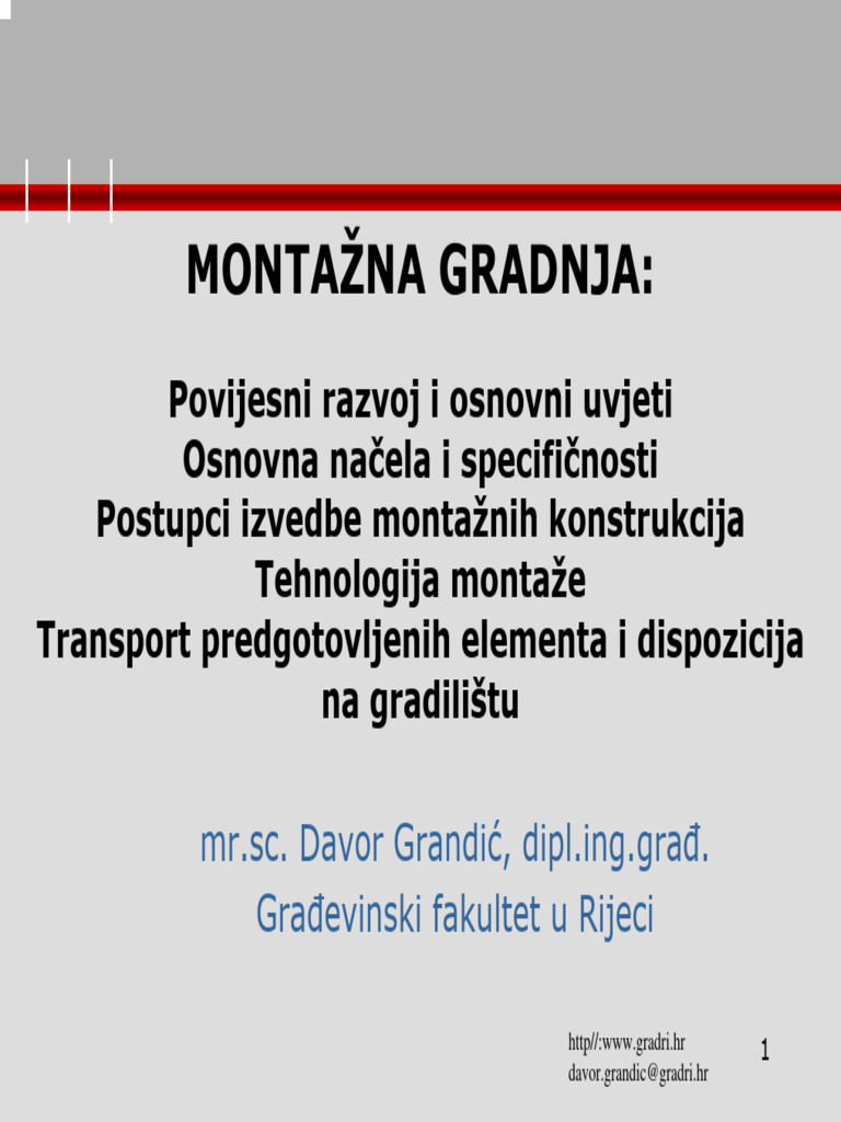 Montazna Gradnja | PDF