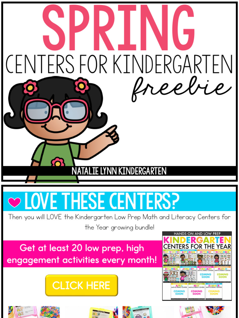 Spring Centers For Kindergarten Freebie | PDF