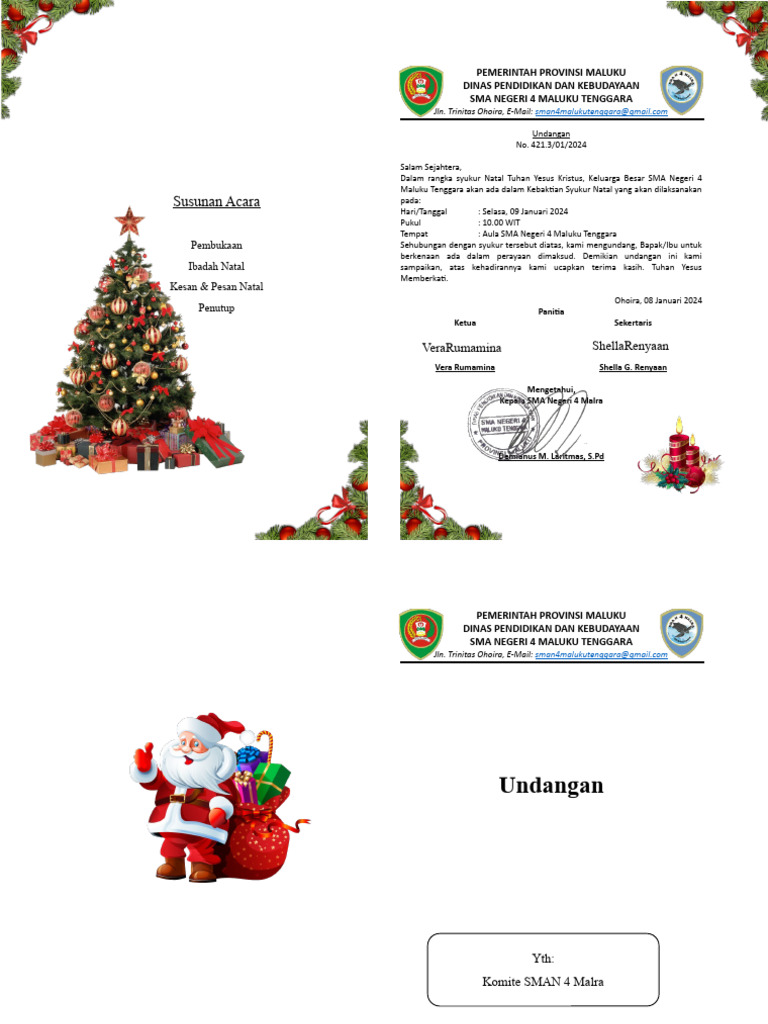 Undangan Kebaktian Syukur Natal 2024 | PDF | Kesehatan Holistik