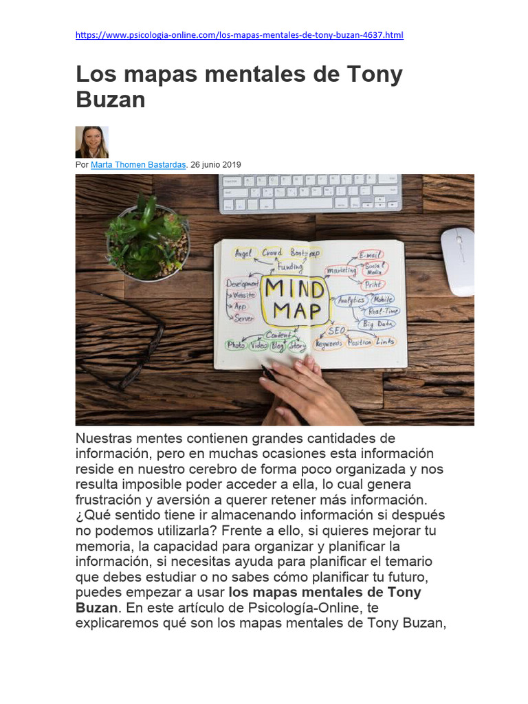 Mapas mentales: guía de Tony Buzan | PDF | Mente | Lectura veloz