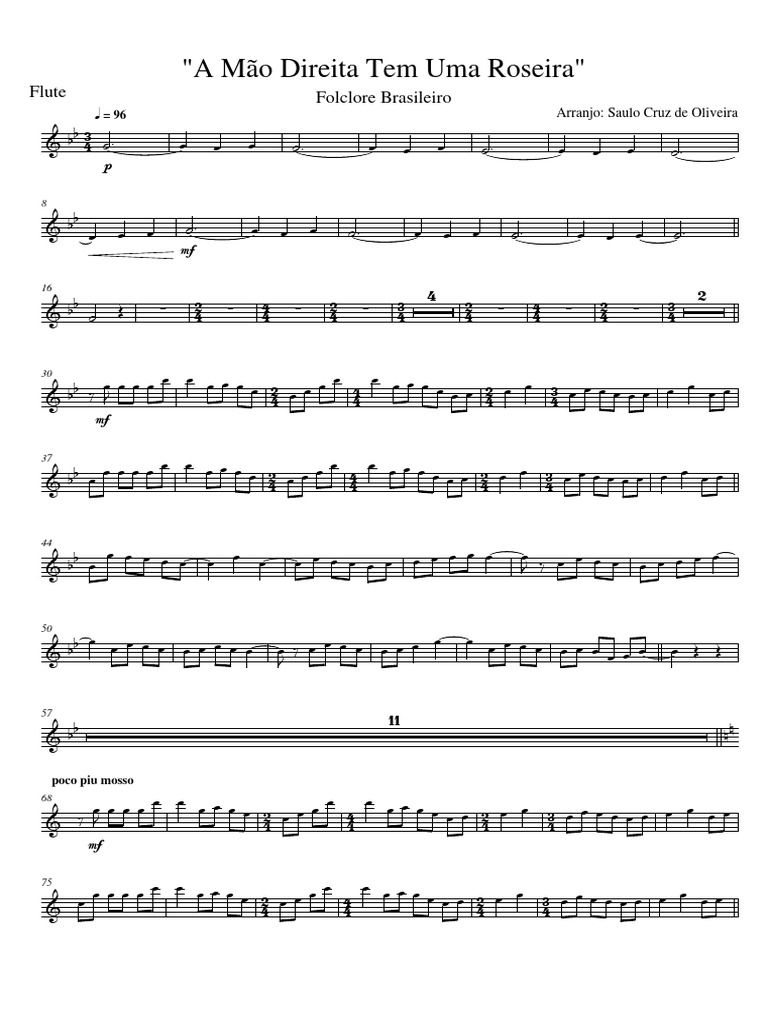 A Mao Direita Tem Uma Roseira - 02 Flute | PDF