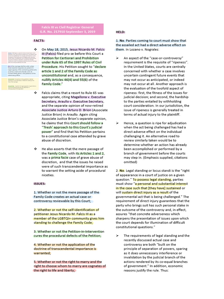 Case 2 | PDF | Fourteenth Amendment To The United States Constitution ...