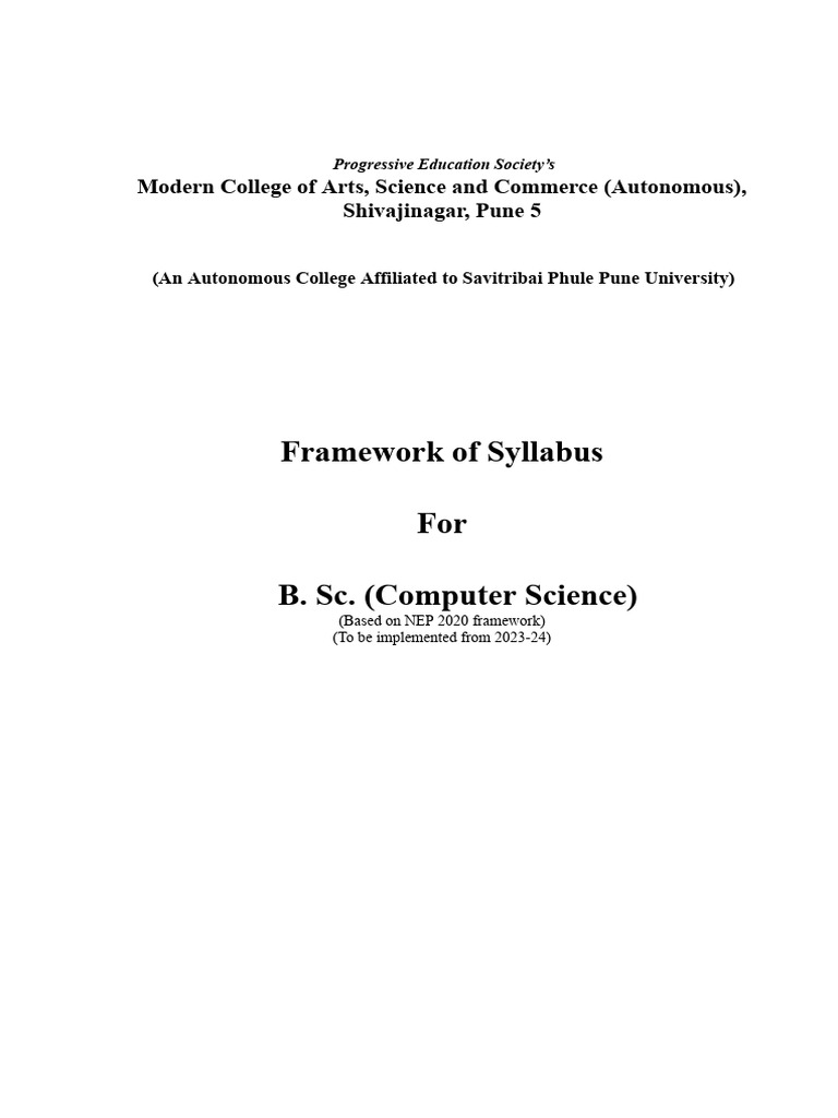 BSC Comp Sci NEP Syllabus Framework | PDF | Computer Programming ...