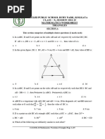 Class 10 - Math - Triangles Worksheet 2025-26 | PDF | Triangle ...
