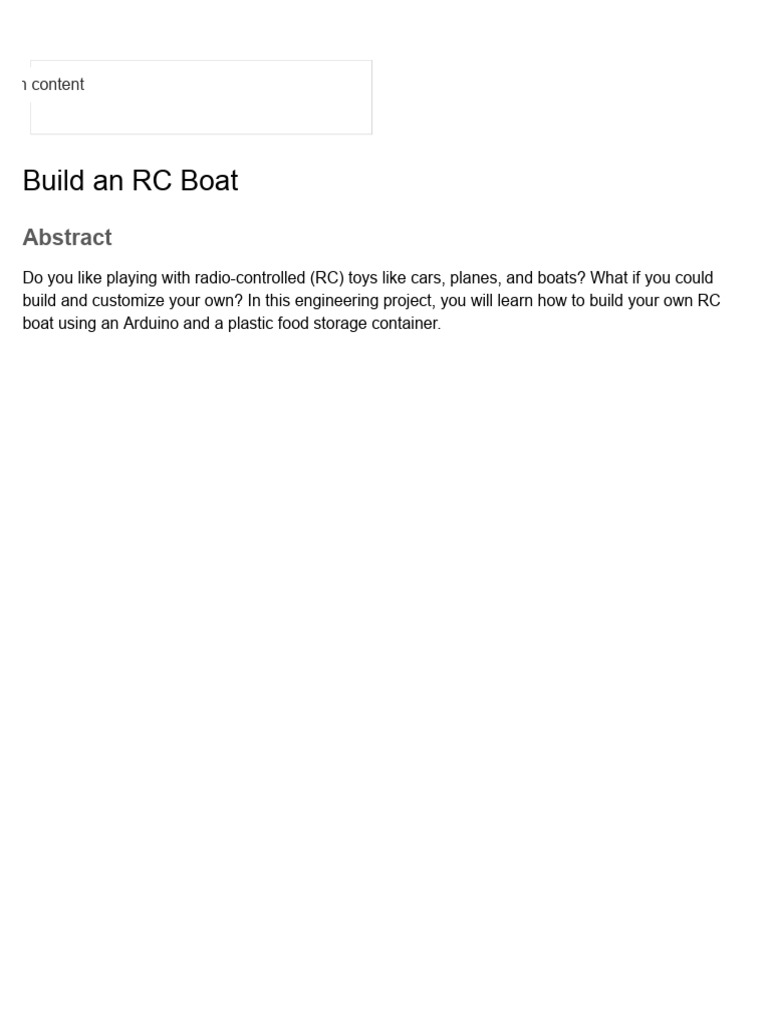 Build Your Own RC Boat with Arduino | PDF | Radio | Radio Control