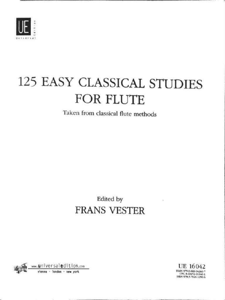 125 Easy Classical Studies For Flute (Franz Vester) | PDF
