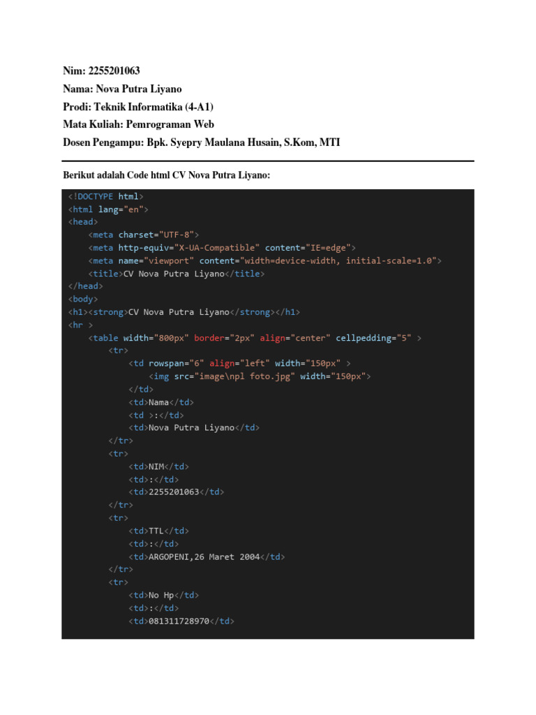 Tugas Praktek 1 | PDF