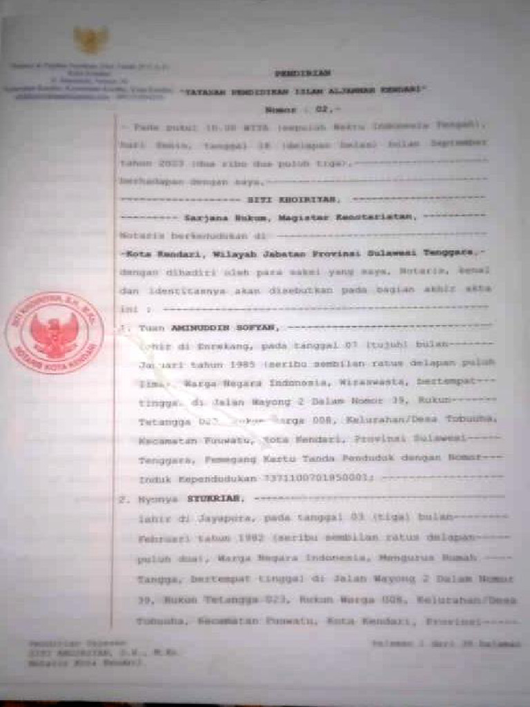 Akte Notaris - jpg1 | PDF