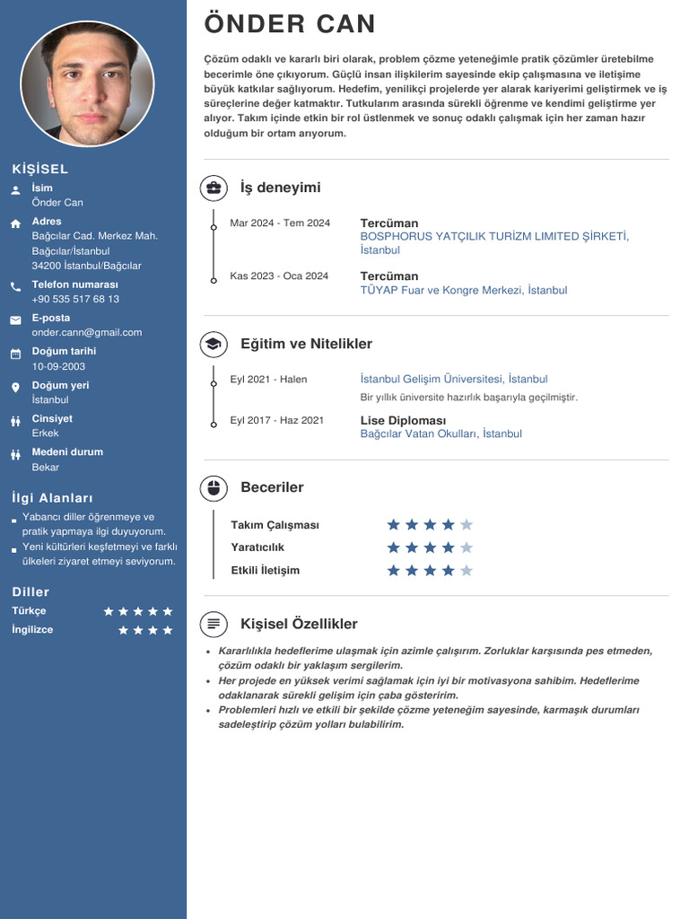CV Önder Can #1 | PDF